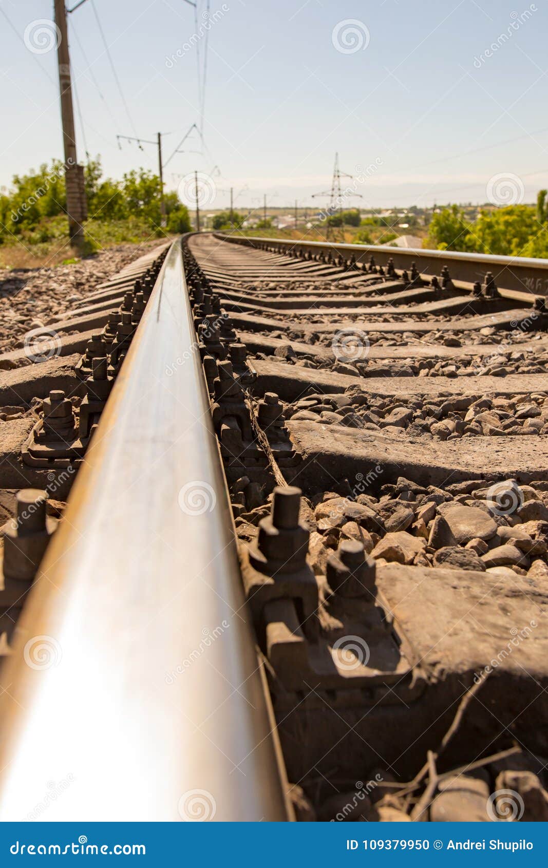 Old Rusty Metal Sleepers on the Railway Stock Photo - Image of ...