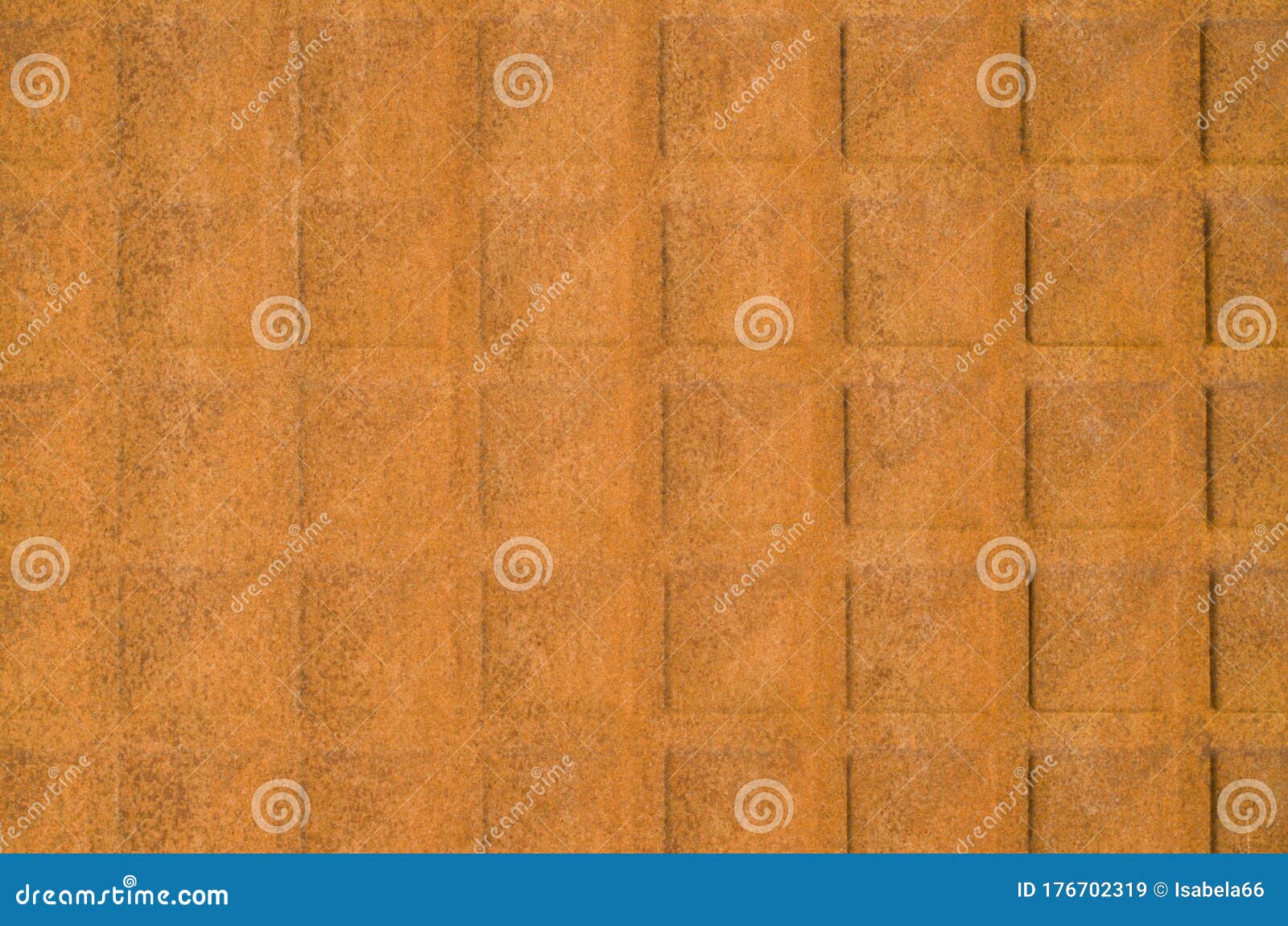 Old Rusty Metal Surface with Square Ornaments Closeup Stock Image ...