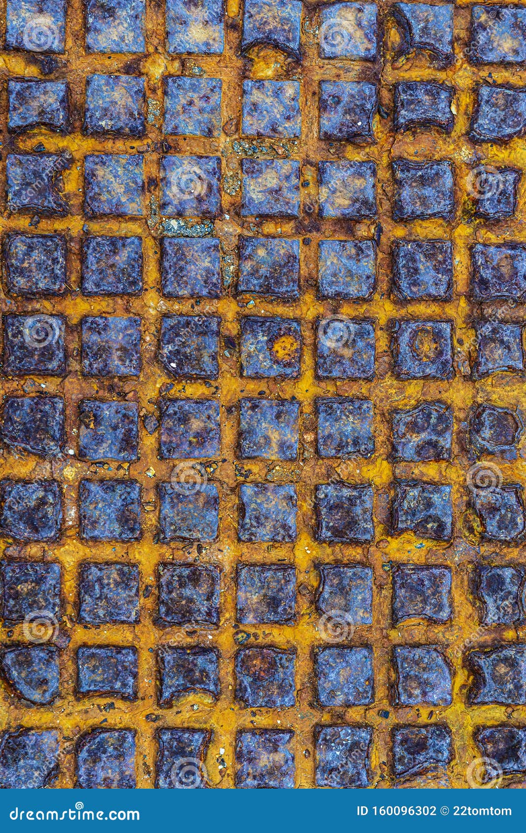 Old Rusty Metal Surface with Square Shapes Stock Photo - Image of full ...
