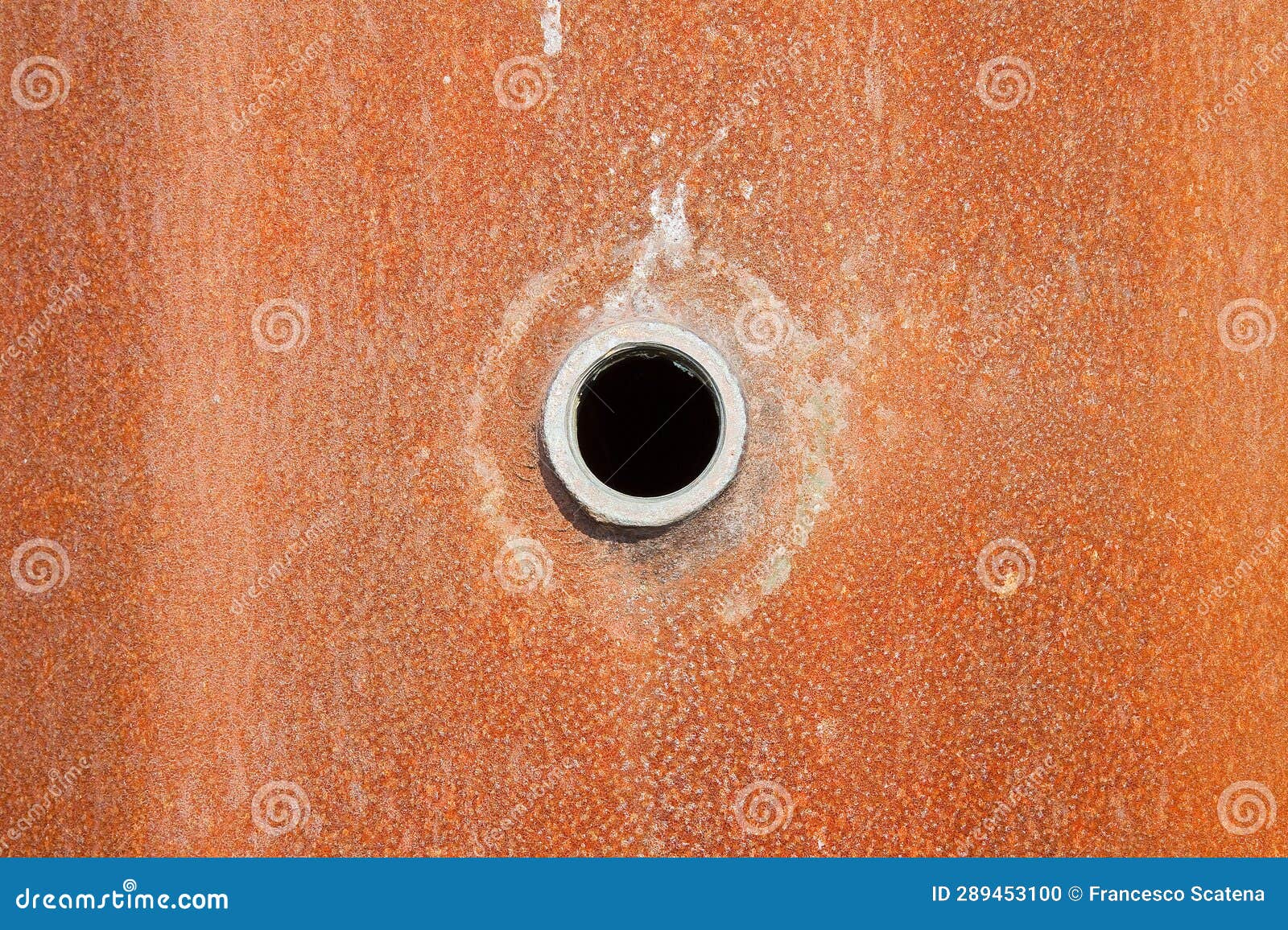 Old Rusty Metal Tank with Metal Hole Stock Photo - Image of plate ...