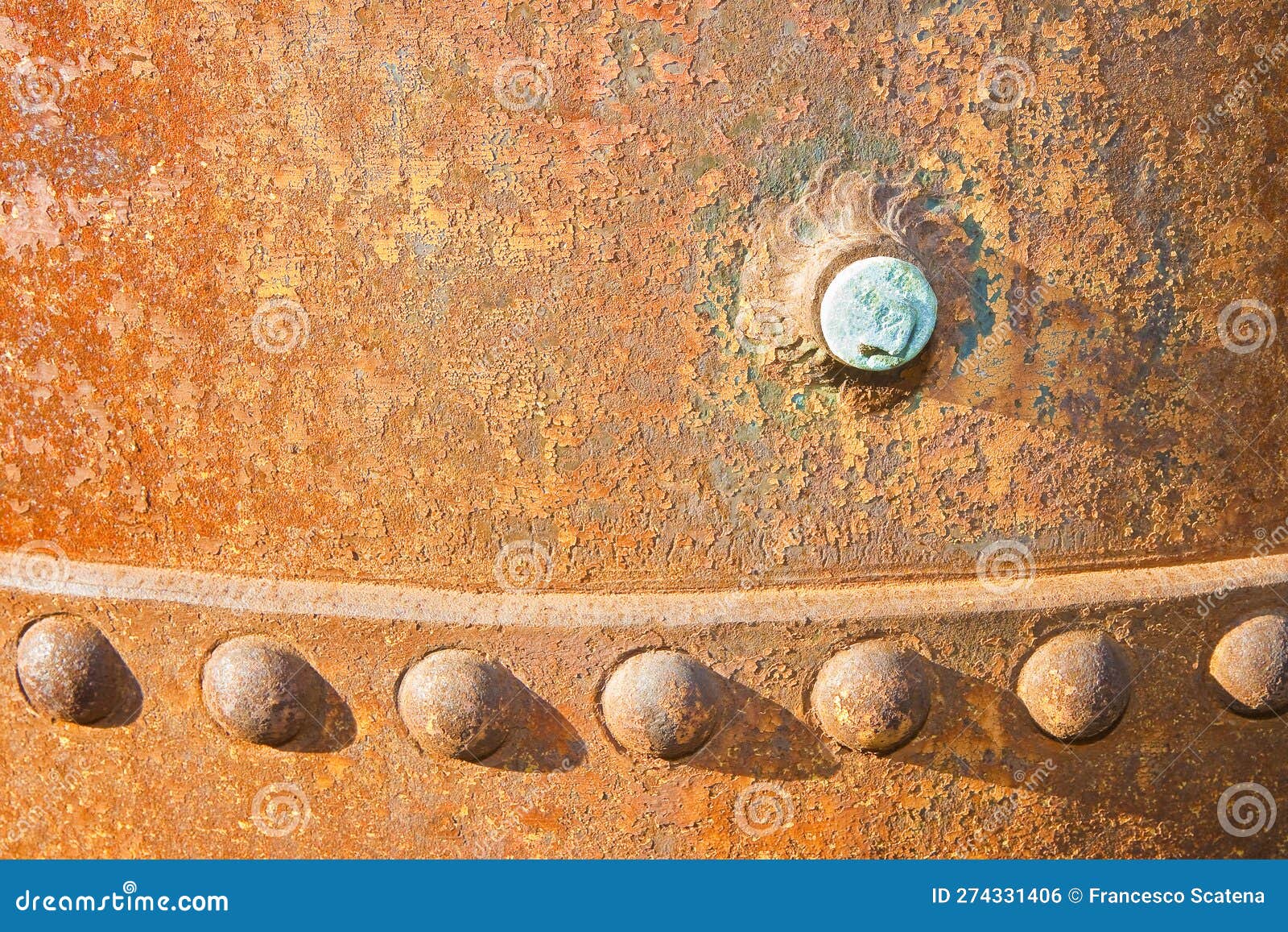 Old Rusty Metal Tank with Rivets Stock Photo - Image of metallic ...
