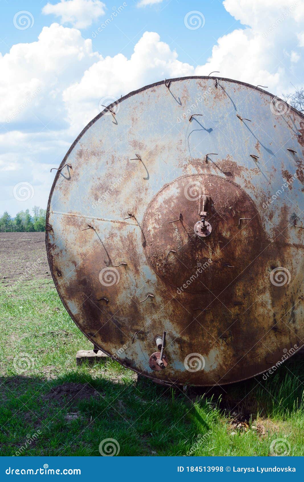 Old Rusty Metal Tower on a Background of Blue Sky. Crisis Concept Stock ...