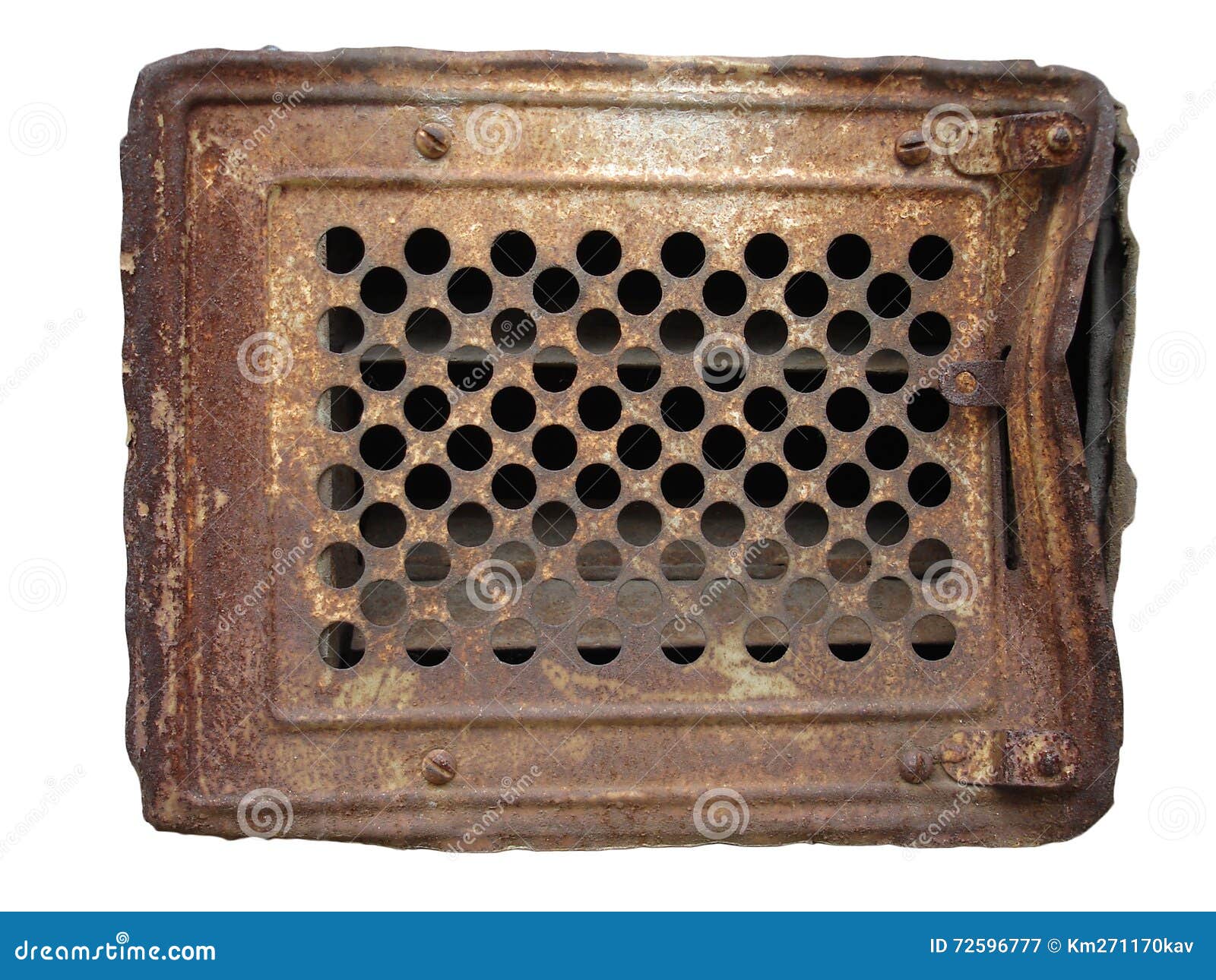 Old Rusty Metal Ventilation Grate Isolated on White Stock Image - Image ...
