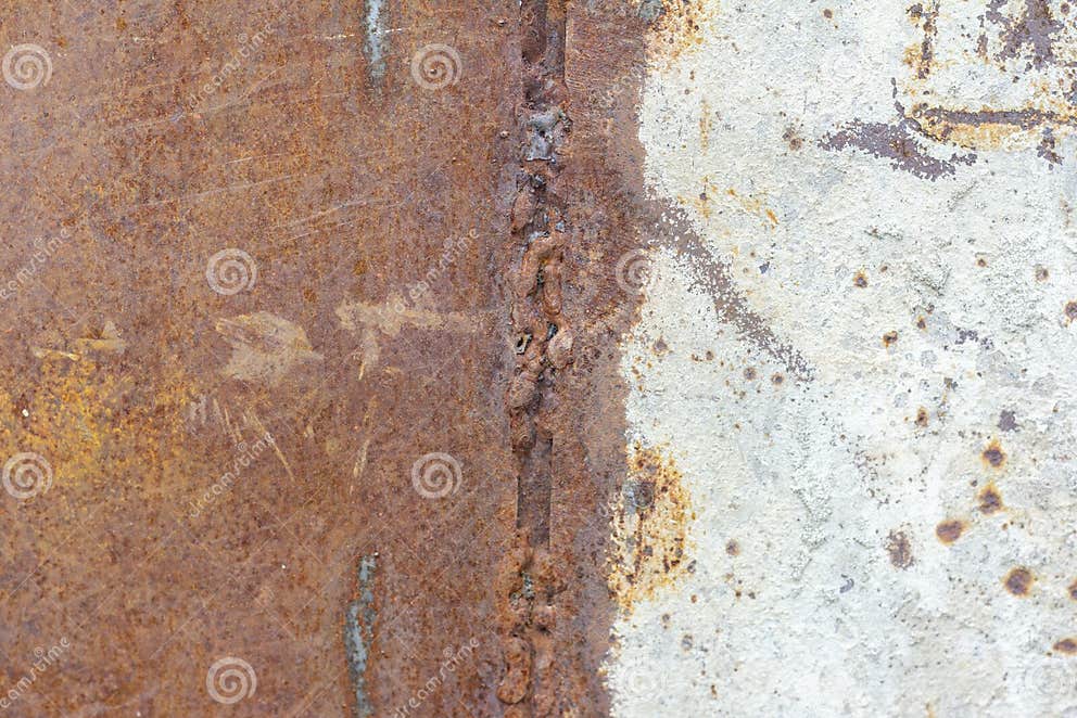 An Old Rusty Metal Wall.Rust in the Weld. Stock Photo - Image of garage ...