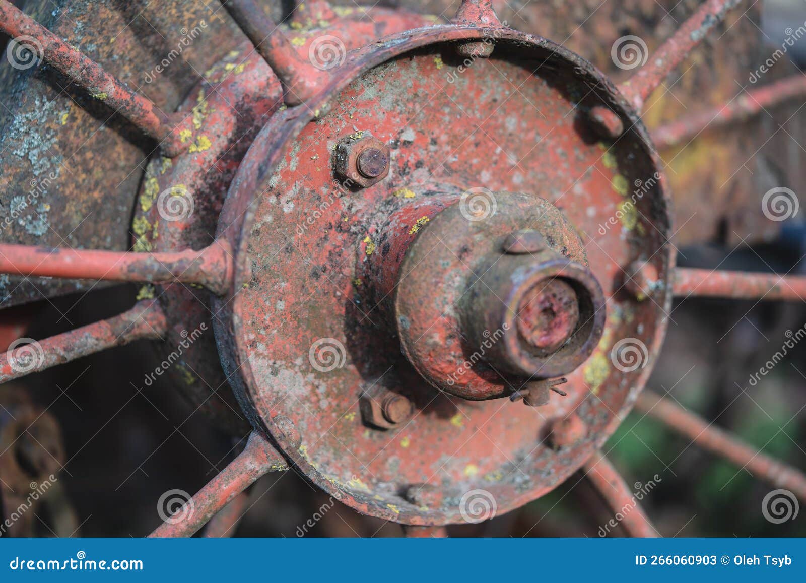 Old Rusty Metal Wheel with Spokes for Work in Agriculture Stock Image ...