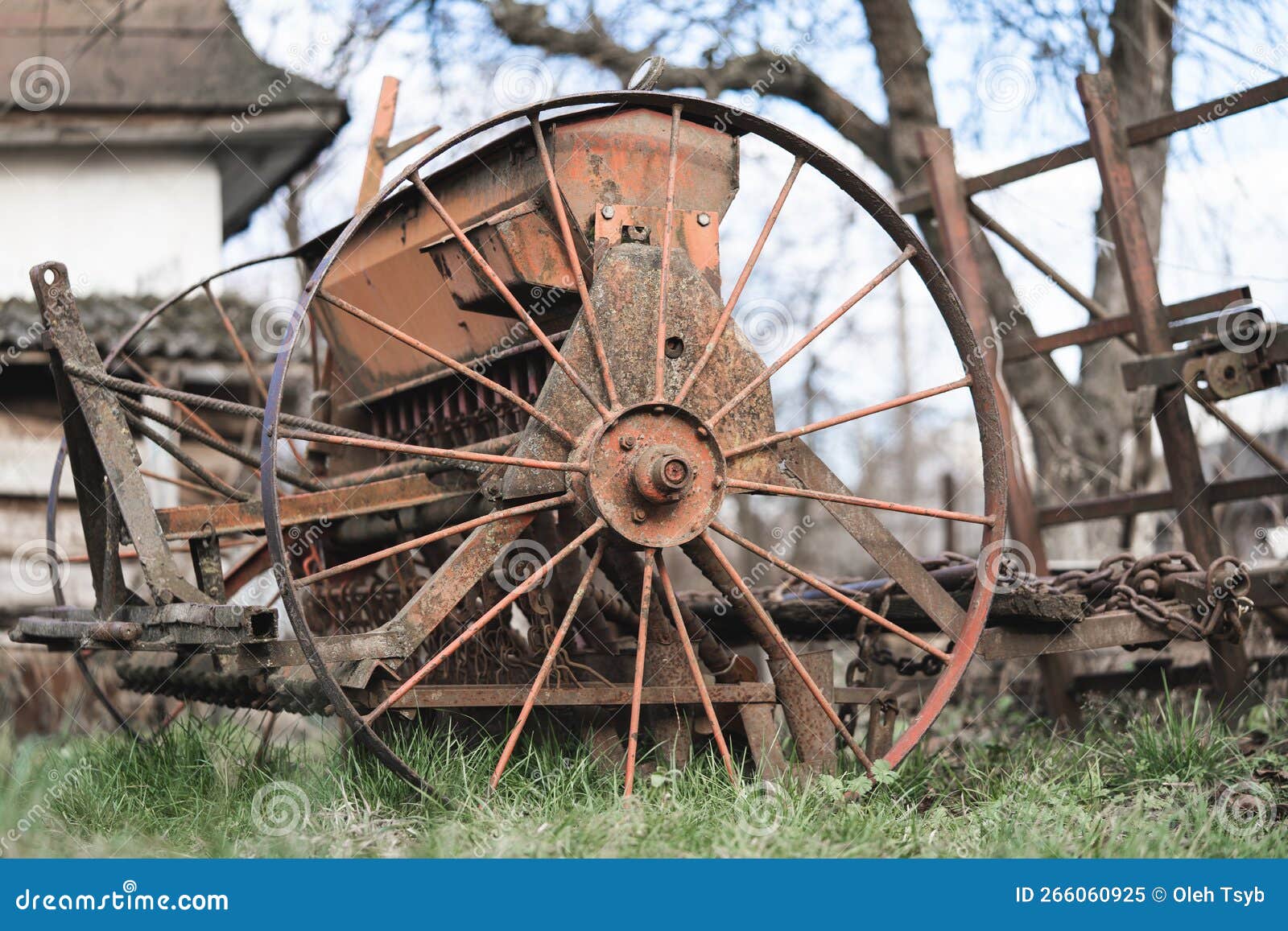 Old Rusty Metal Wheel with Spokes for Work in Agriculture Stock Image ...