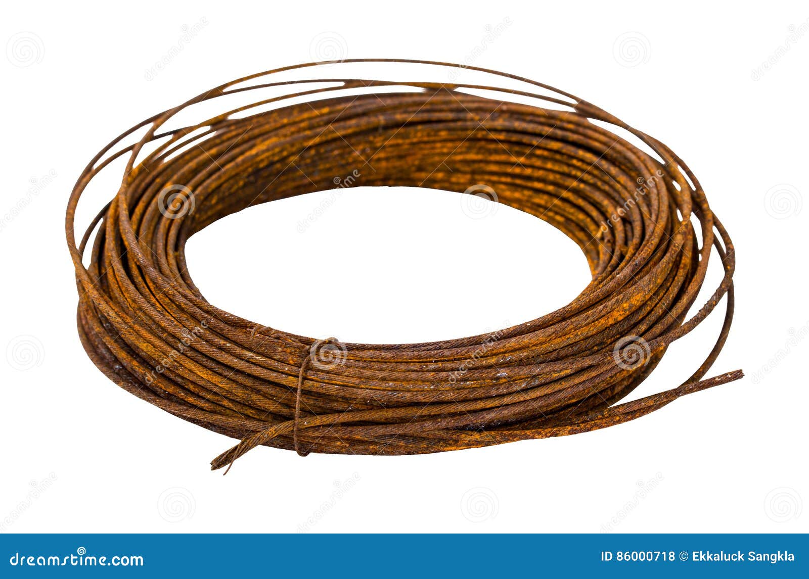 The Old Rusty Metal Wire on White Background Stock Photo - Image of ...