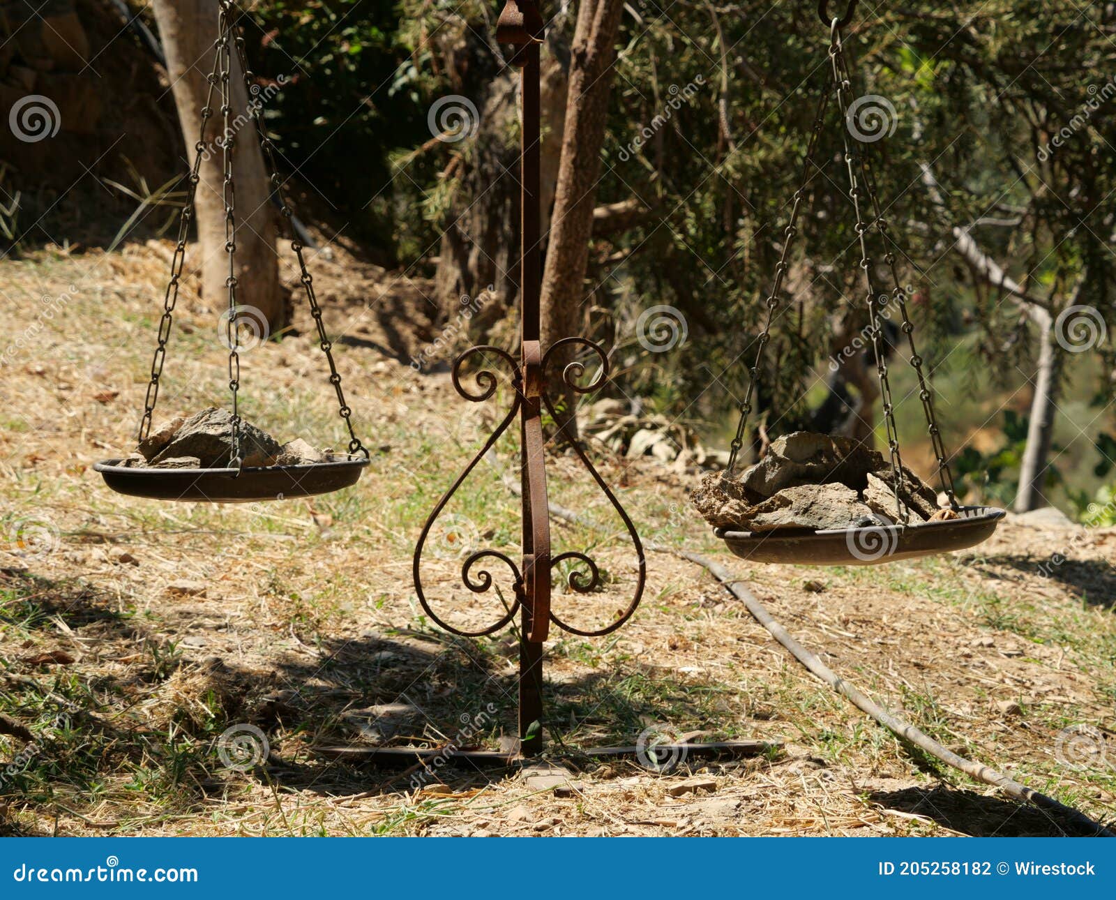Old Rusty Metallic Scale Weighing Stones Stock Photo - Image of antique ...