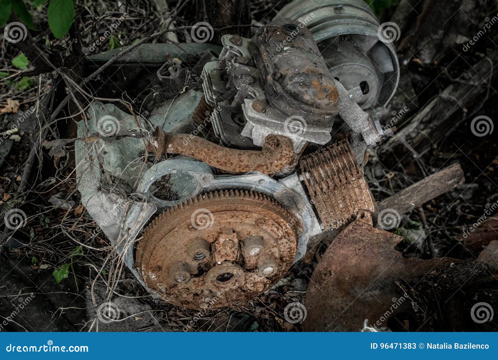 Old Rusty Motorcycle Engine Stock Image - Image of design, running ...