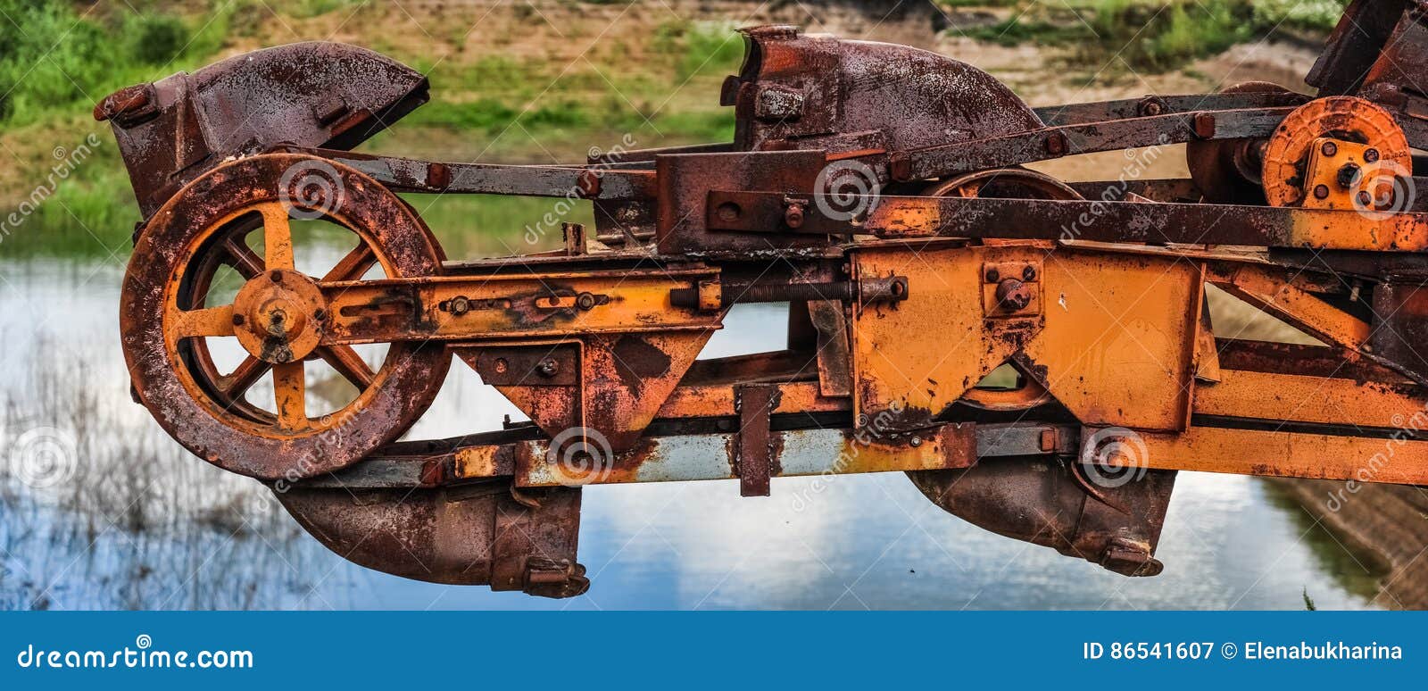 Old Rusty Multi Bucket Excavator, Giant Stacker, Absetzer In Sandy ...