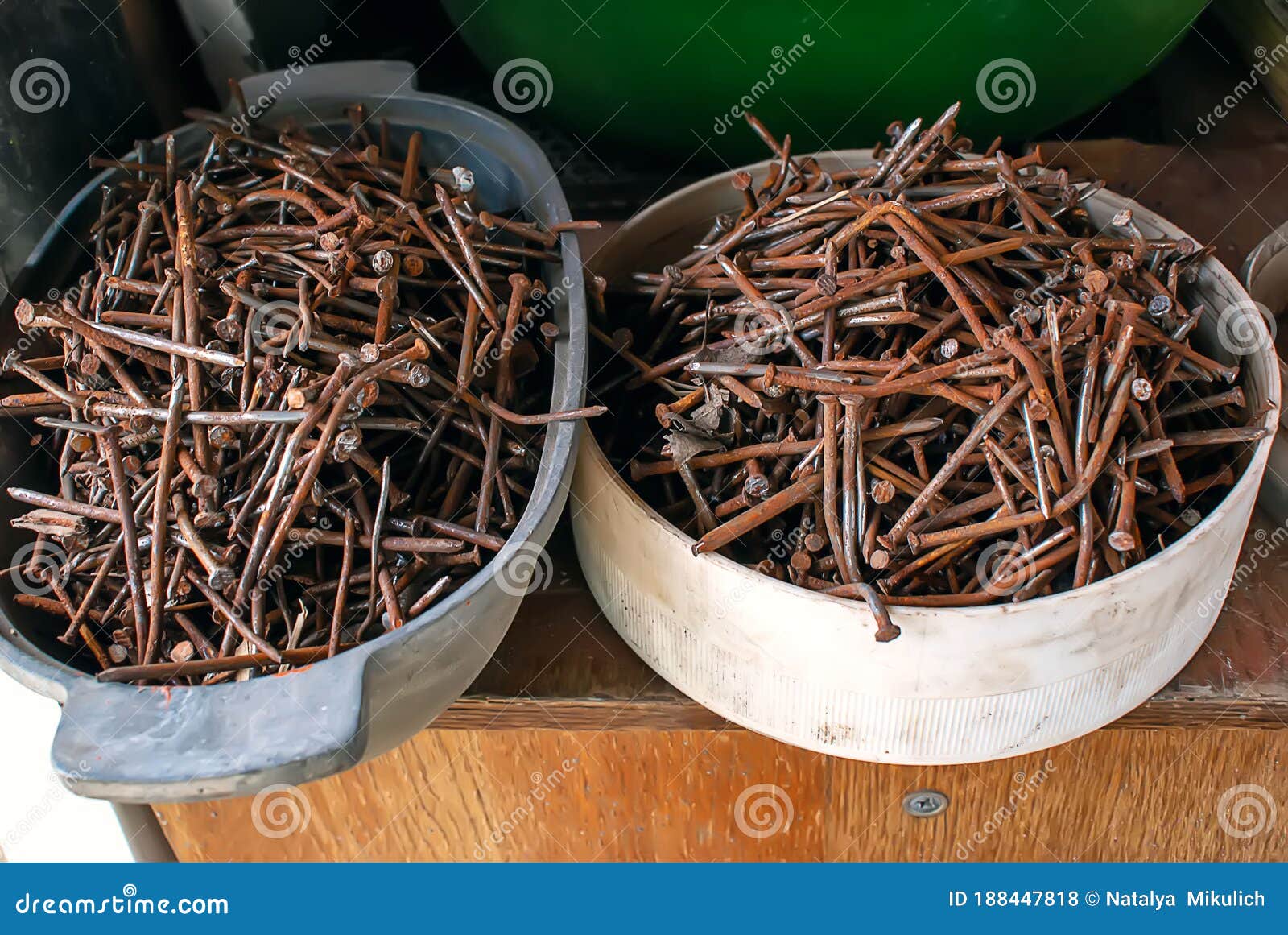 Old rusty nails close up. stock photo. Image of construction - 188447818