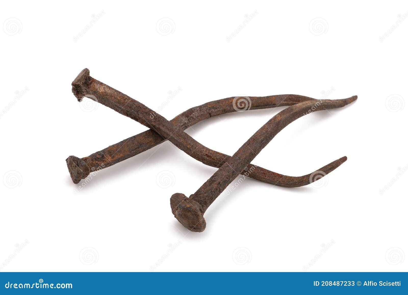 Old rusty nails stock image. Image of rusted, white - 208487233