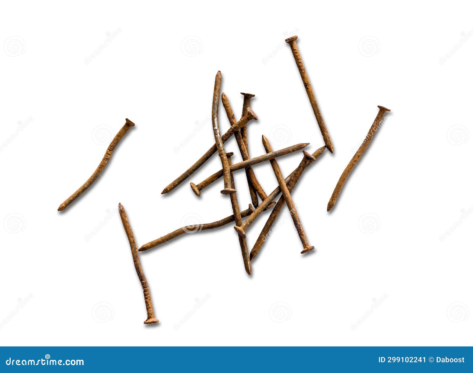 Old Rusty Nails Isolated on White Background Stock Illustration ...