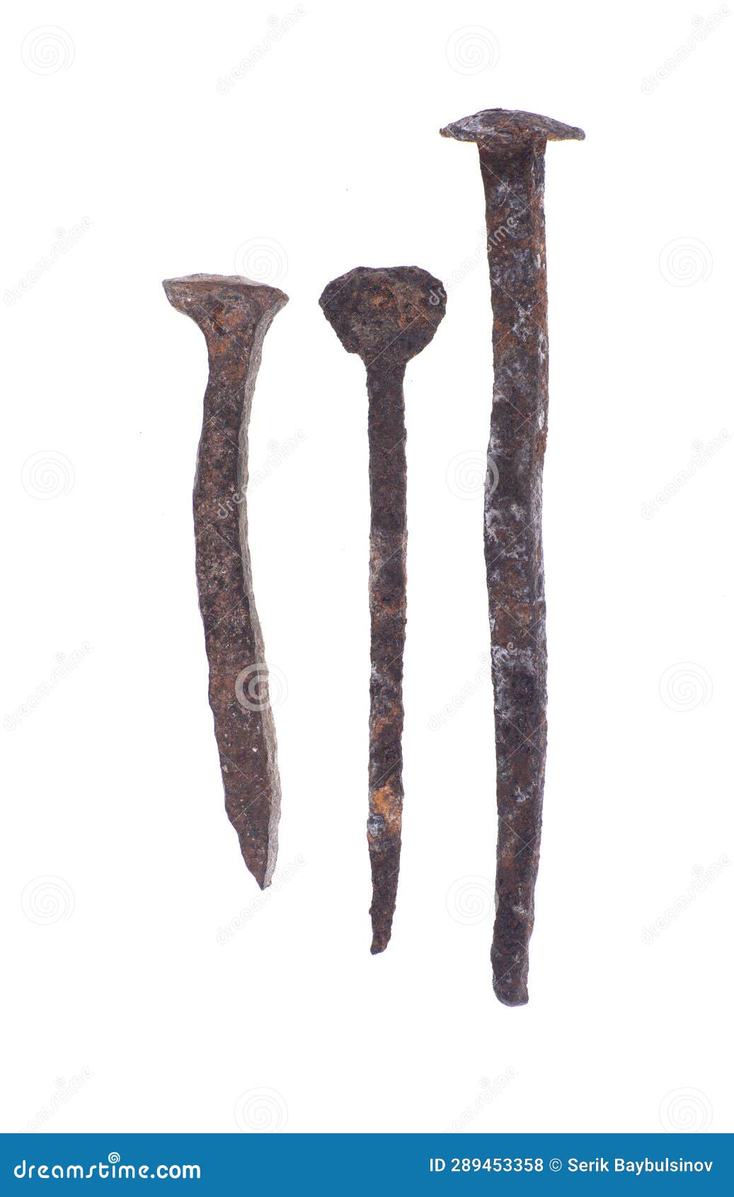 Old Rusty Nails Isolated on White Stock Photo - Image of build, steel ...