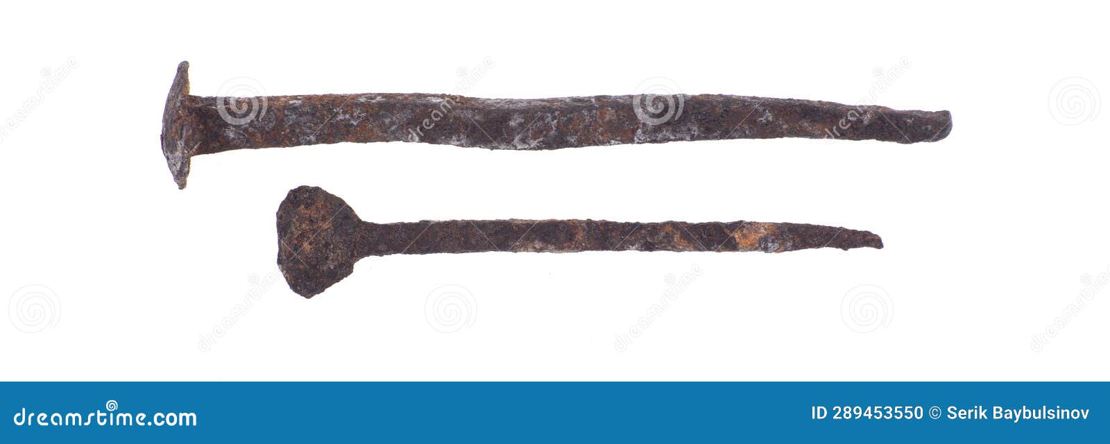 Old Rusty Nails Isolated on White Stock Photo - Image of build ...