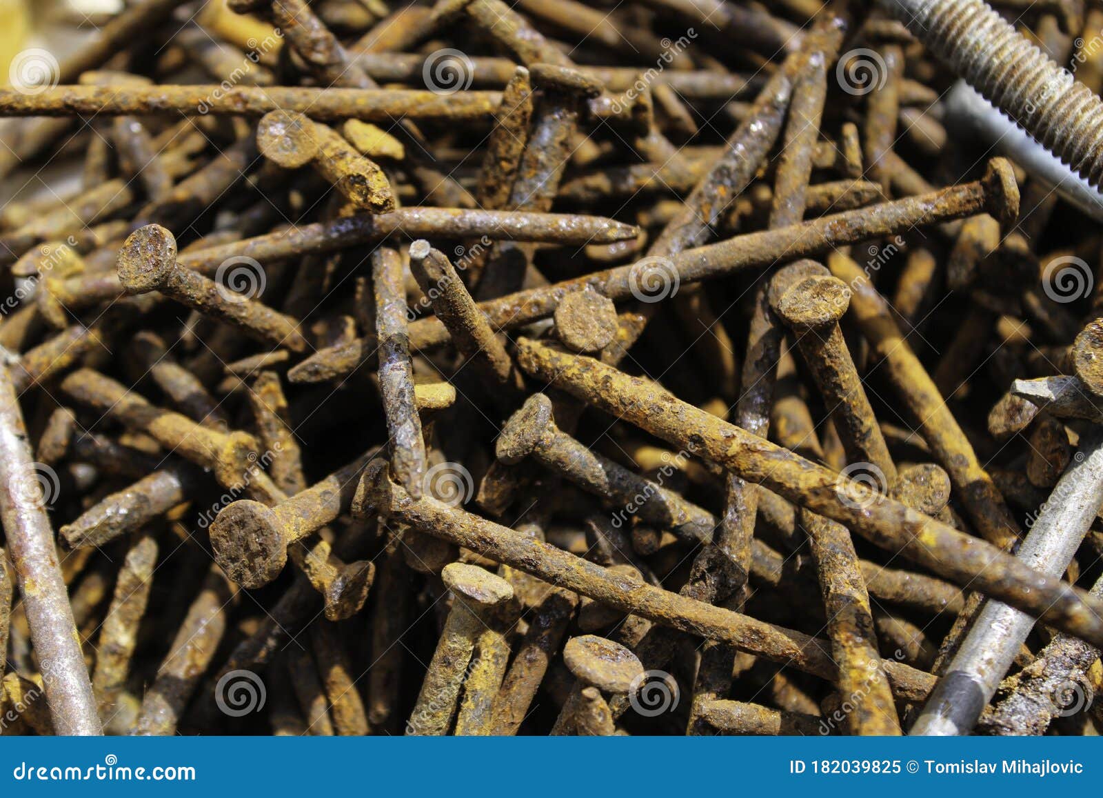 Old rusty nails stock image. Image of metal, groupofobjects - 182039825