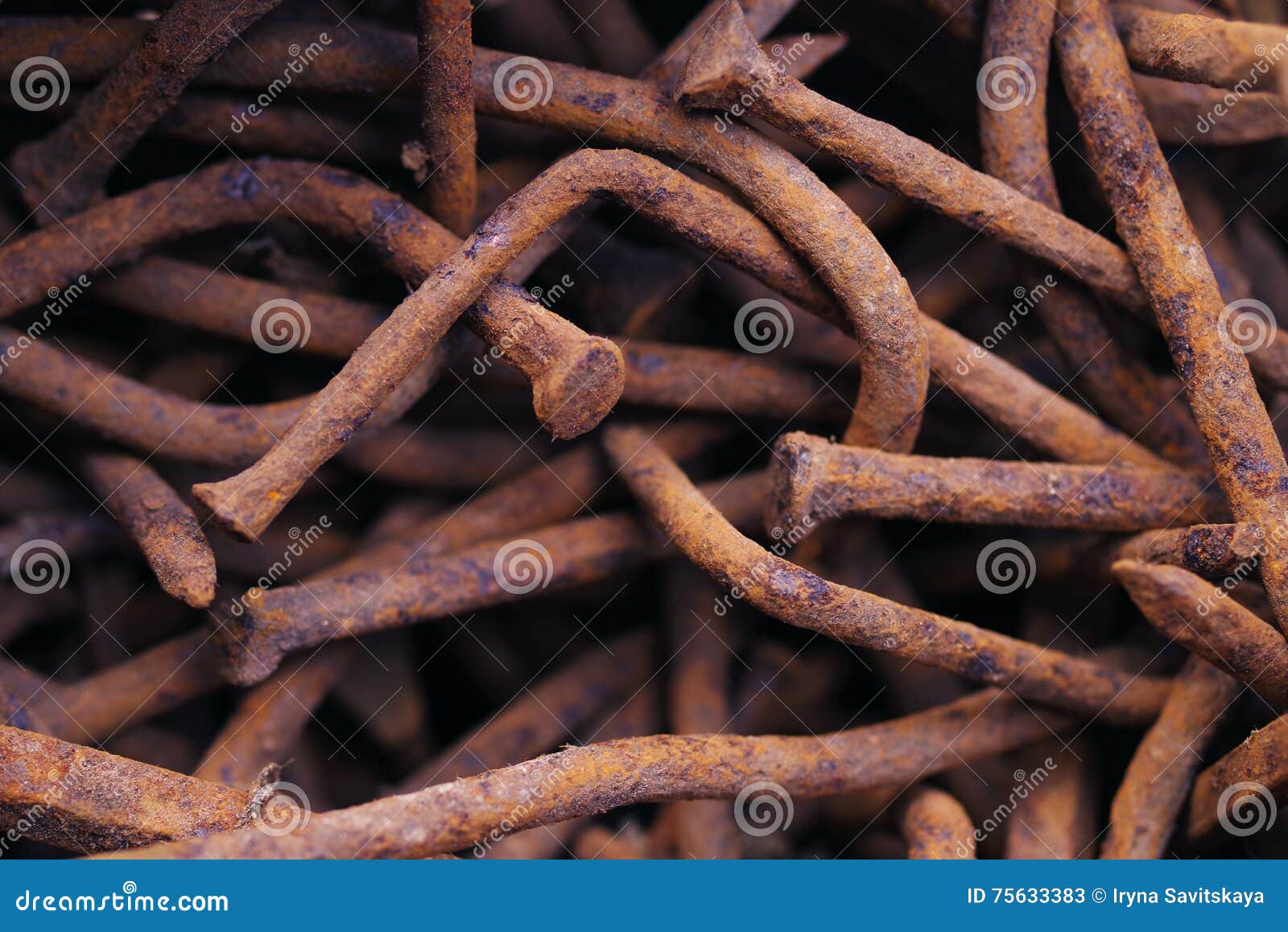Old rusty nails. stock image. Image of closeup, collection - 75633383