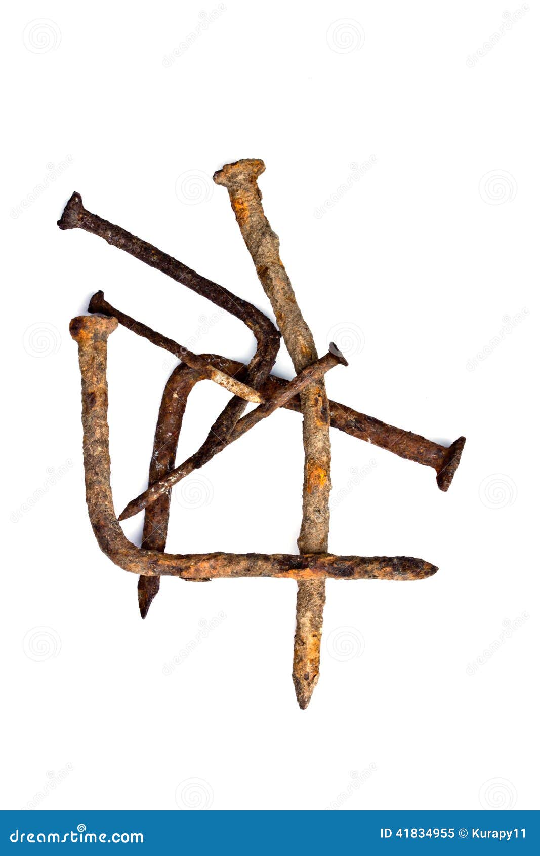 Old rusty nails stock image. Image of handforged, three - 41834955