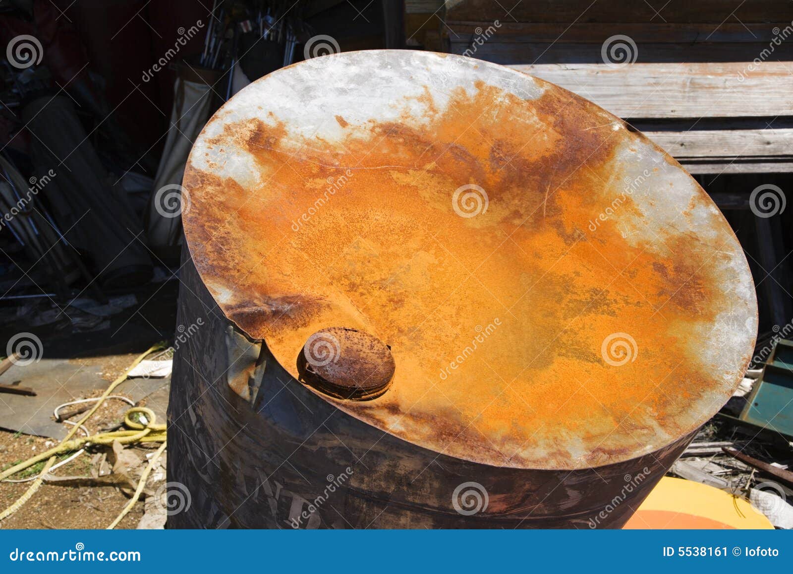 Old rusty oil barrel stock image. Image of storage, pollution - 5538161