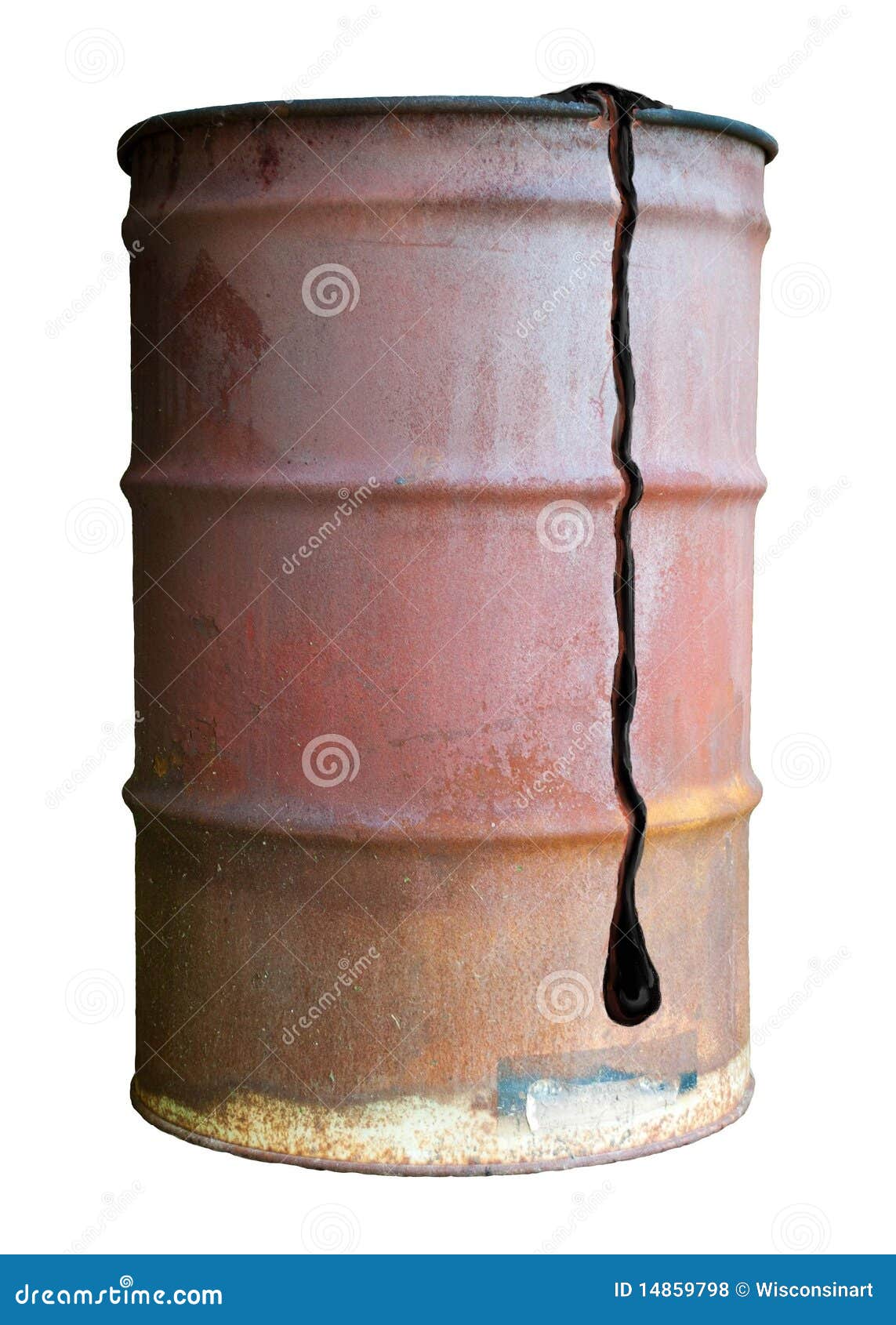 Old Rusty Oil Barrel Can Isolated Dripping Leaking Stock Photo - Image ...