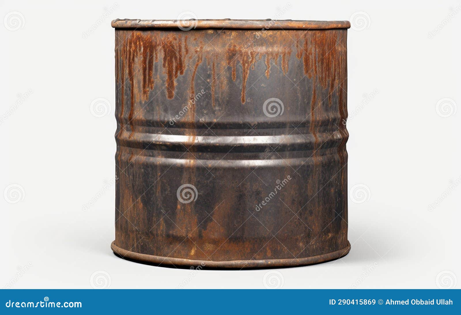 Old Rusty Oil Barrel on a White Background. Generative by Ai Stock ...