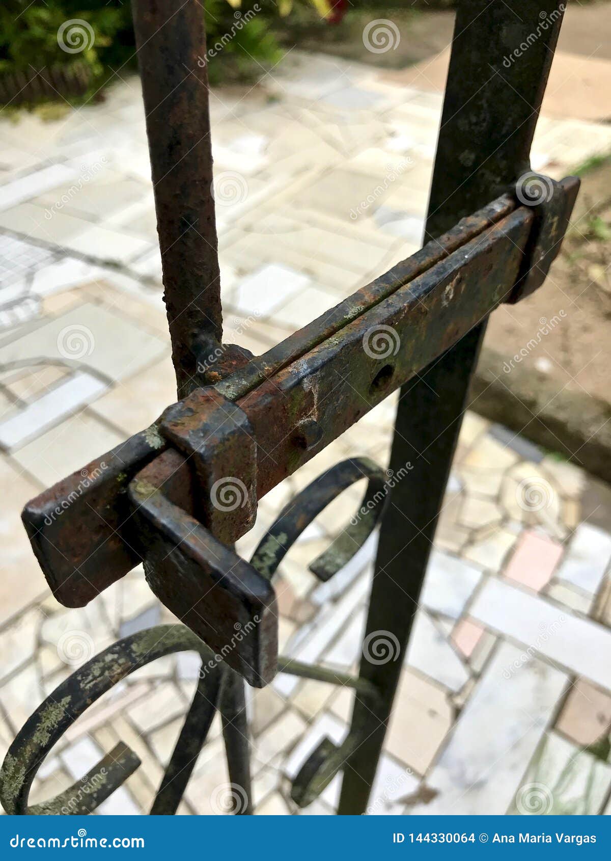 Old and rusty opened gate stock photo. Image of safety - 144330064