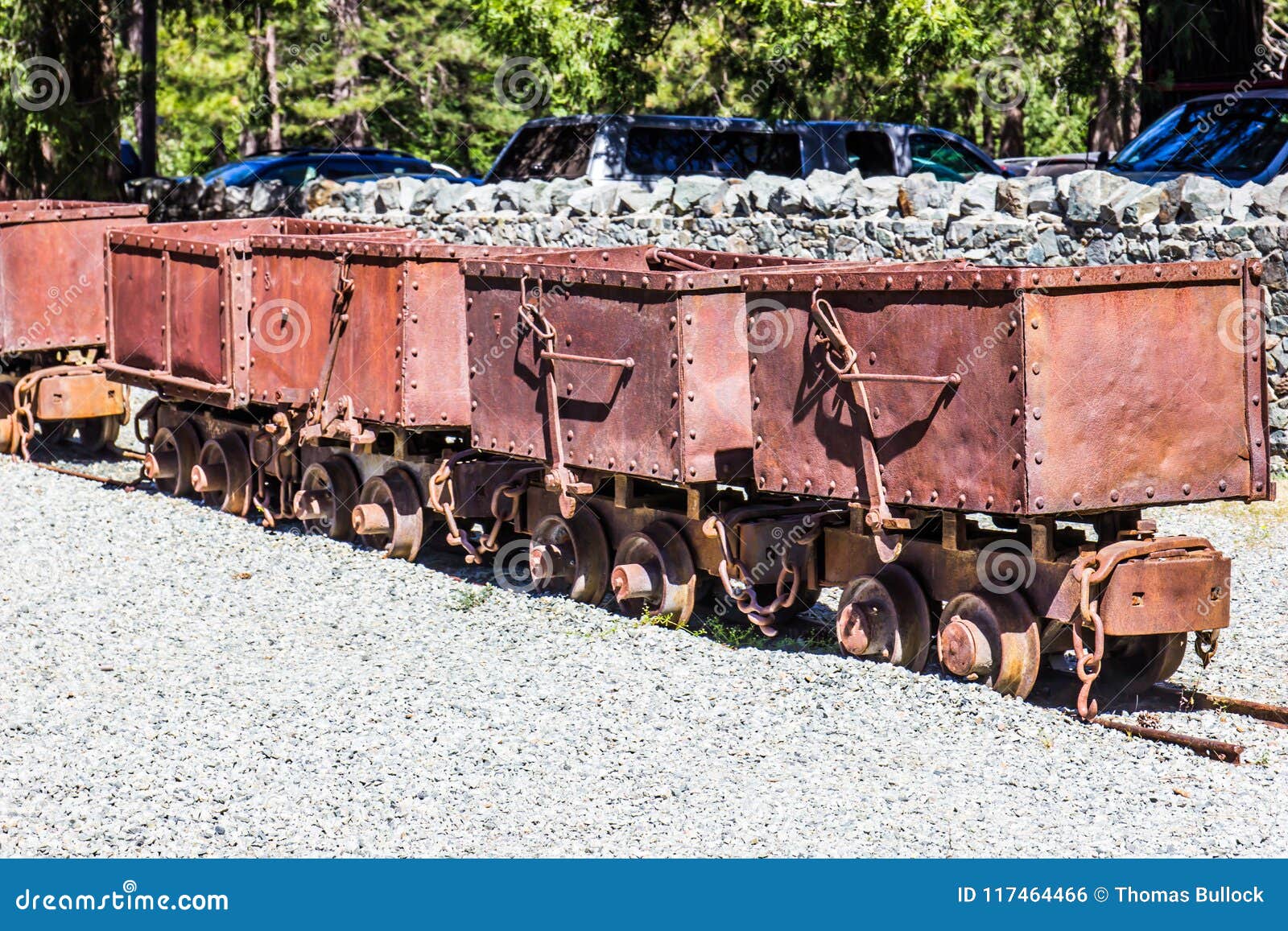 Old Rusty Ore Carts Once Used in Mining Operations Stock Photo - Image ...