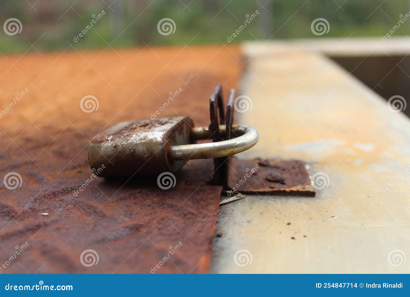 An old rusty padlock stock photo. Image of wood, keyhole - 254847714