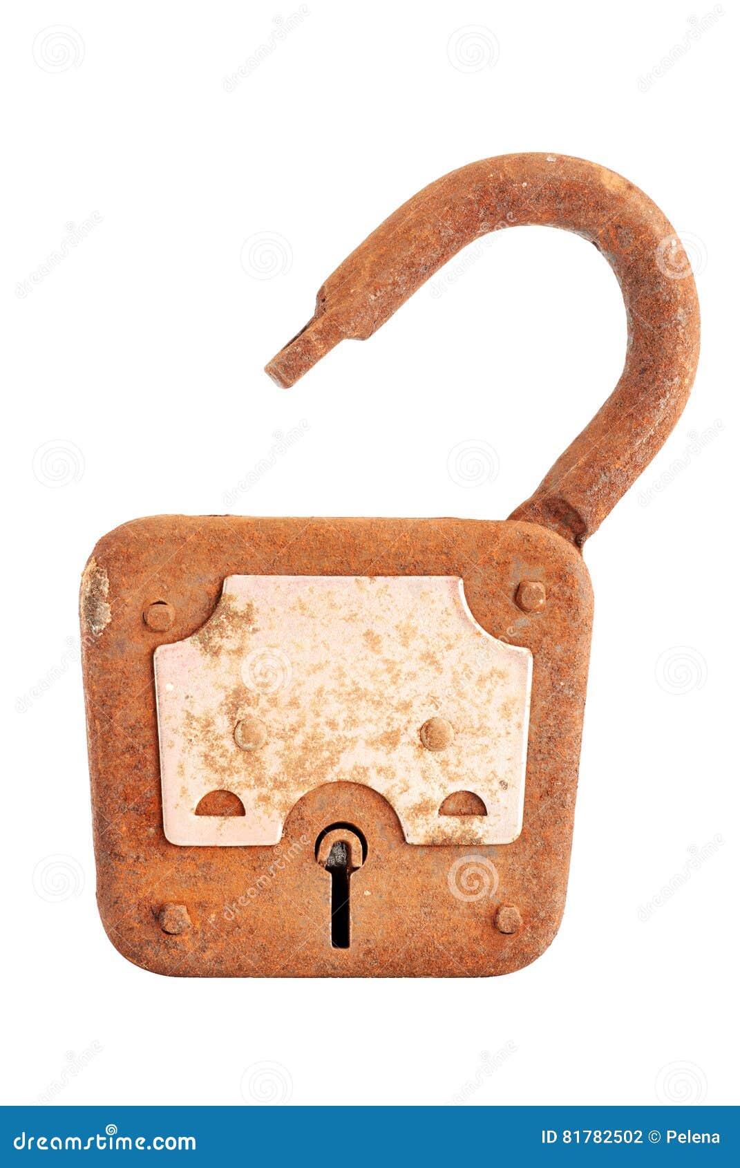 Old Rusty Padlock, Isolated on White Stock Photo - Image of close ...