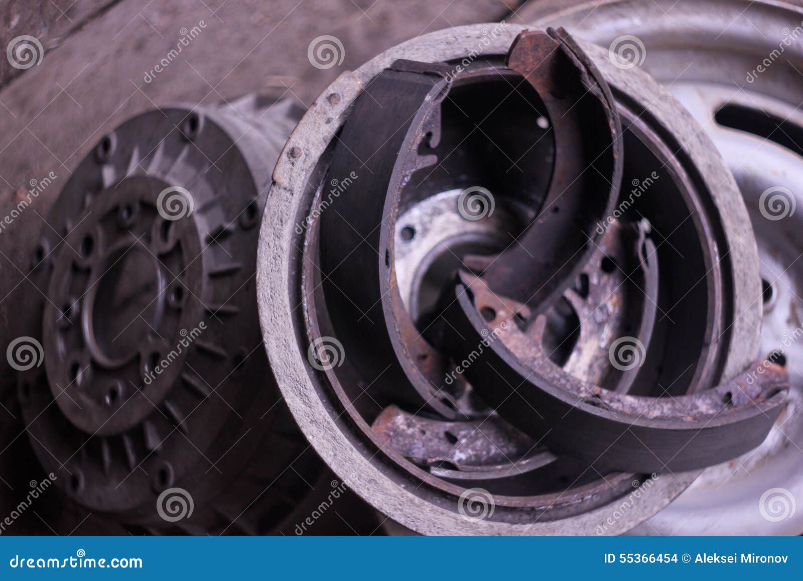 Old rusty parts brakes car stock photo. Image of destruction - 55366454