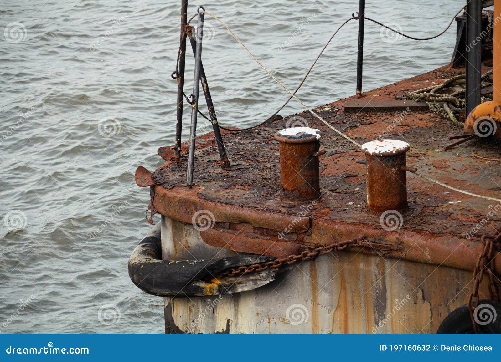 Old Rusty Pier or Dock in a River Stock Photo - Image of floating ...