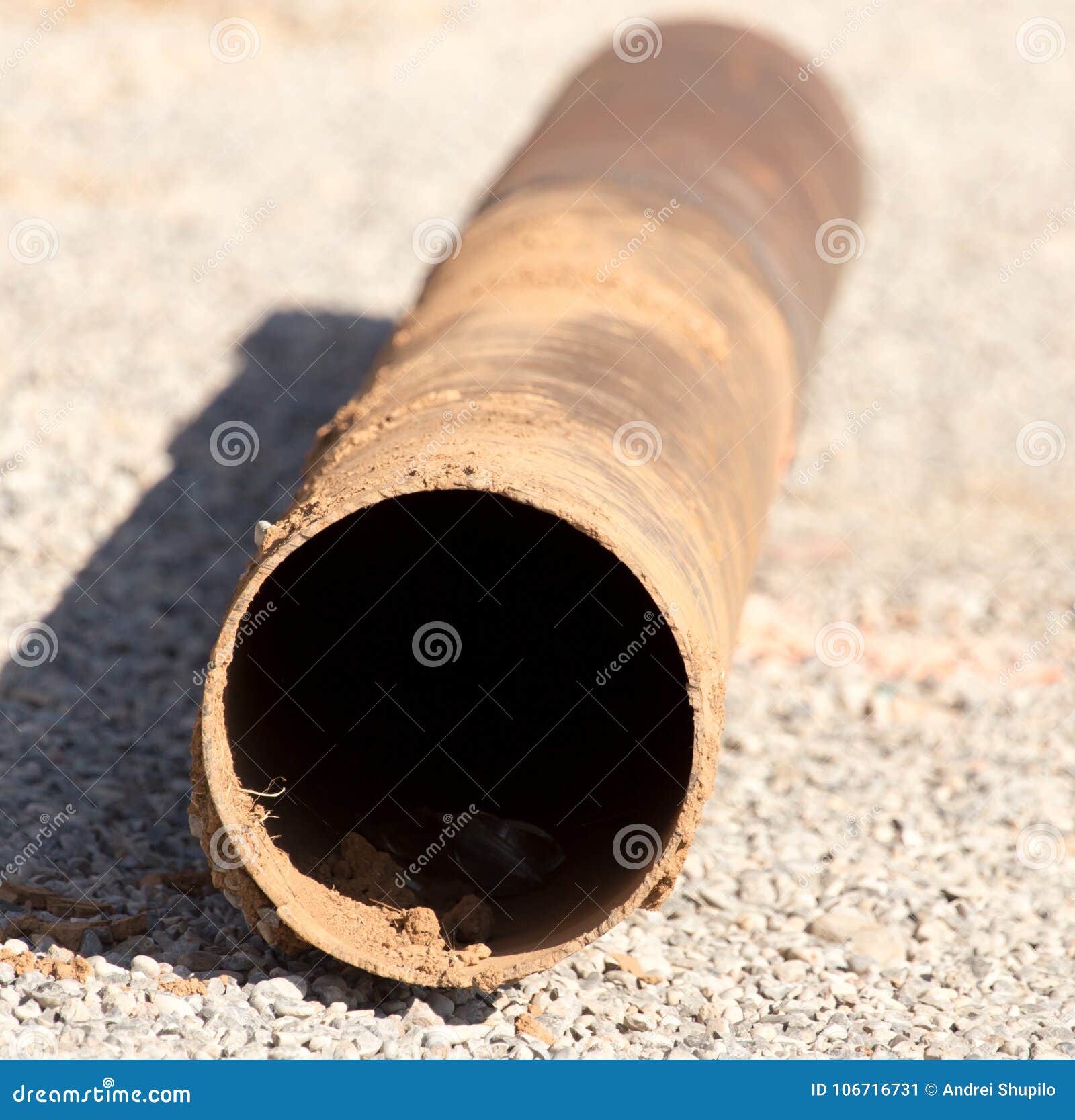 Old Rusty Pipe at the Construction Site Stock Image - Image of dirty ...