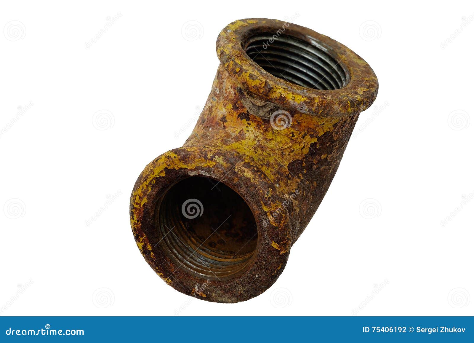 Old Rusty Pipe Isolated on a White Background Stock Photo - Image of ...