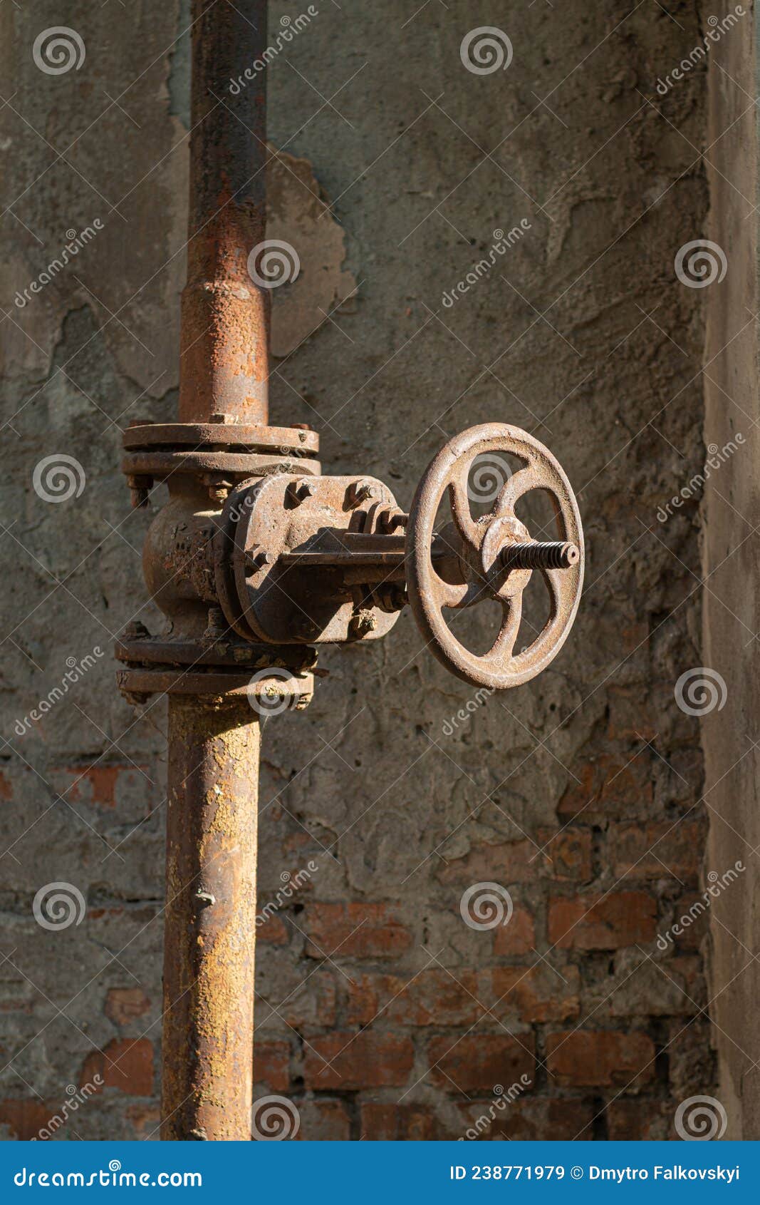 Old Rusty Pipe with Valve, Close-up Stock Image - Image of metal, dirty ...