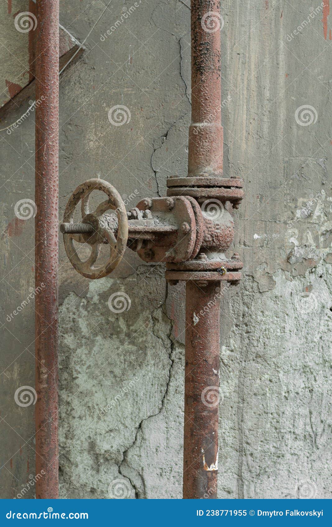 Old Rusty Pipe with Valve, Close-up Stock Image - Image of parts, brown ...