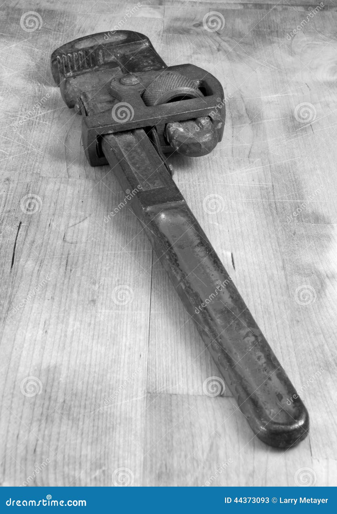 Old Rusty Pipe Wrench stock image. Image of construction - 44373093