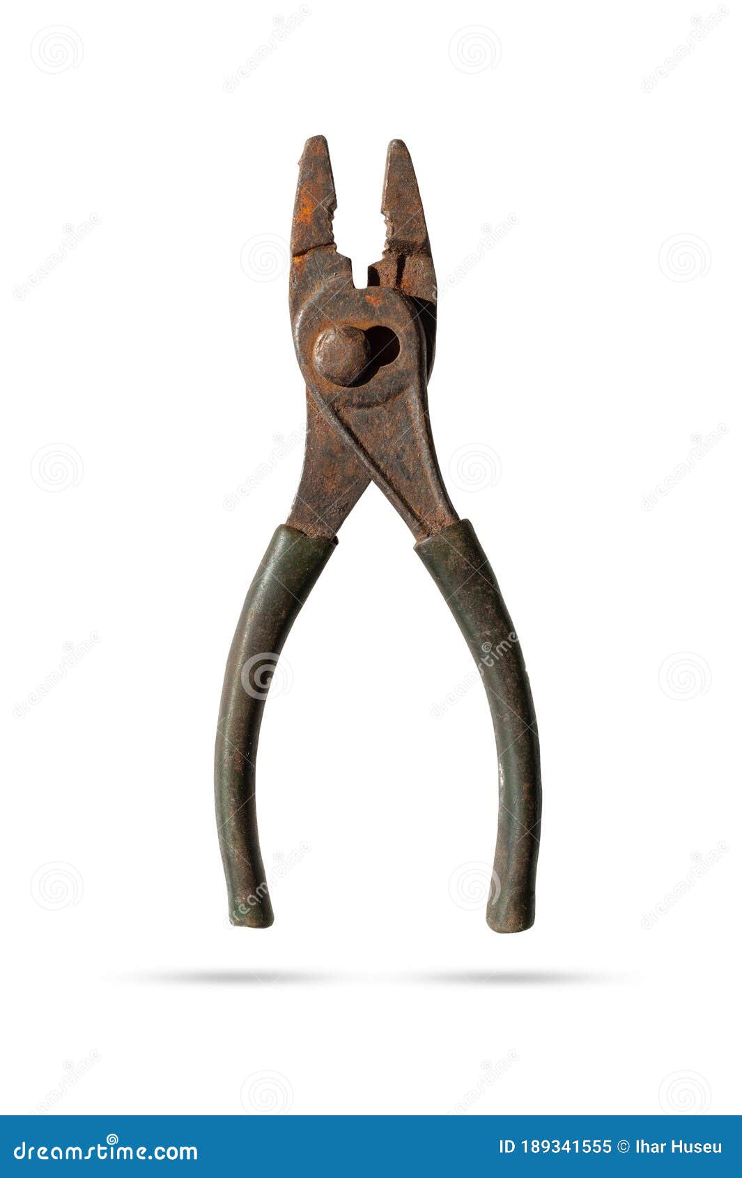 Old Rusty Pliers Isolated on a White Background Stock Image - Image of ...