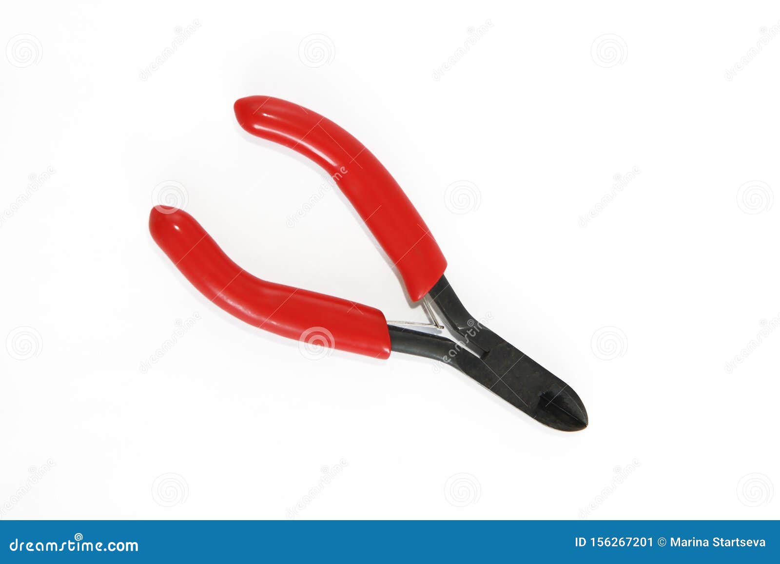 Old Rusty Pliers Tools, Metal Cutting Pliers with Red Handle Stock ...