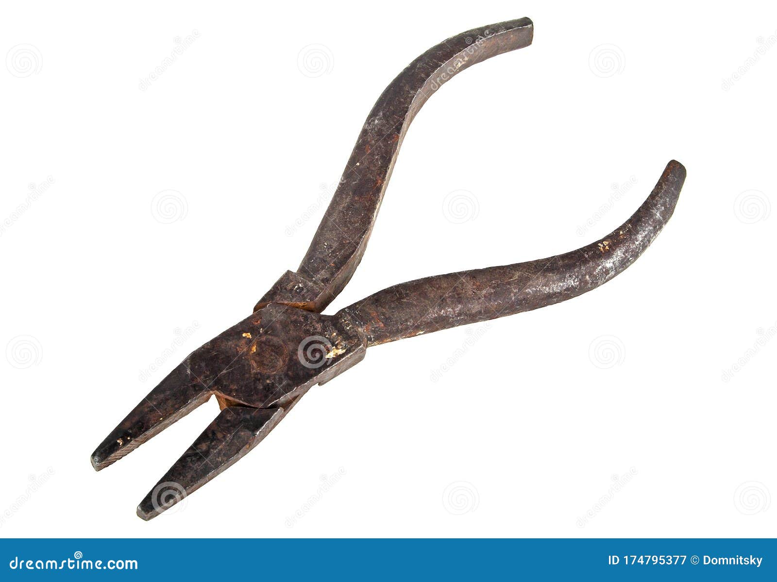 Old Rusty Pliers on White Background Stock Image - Image of background ...