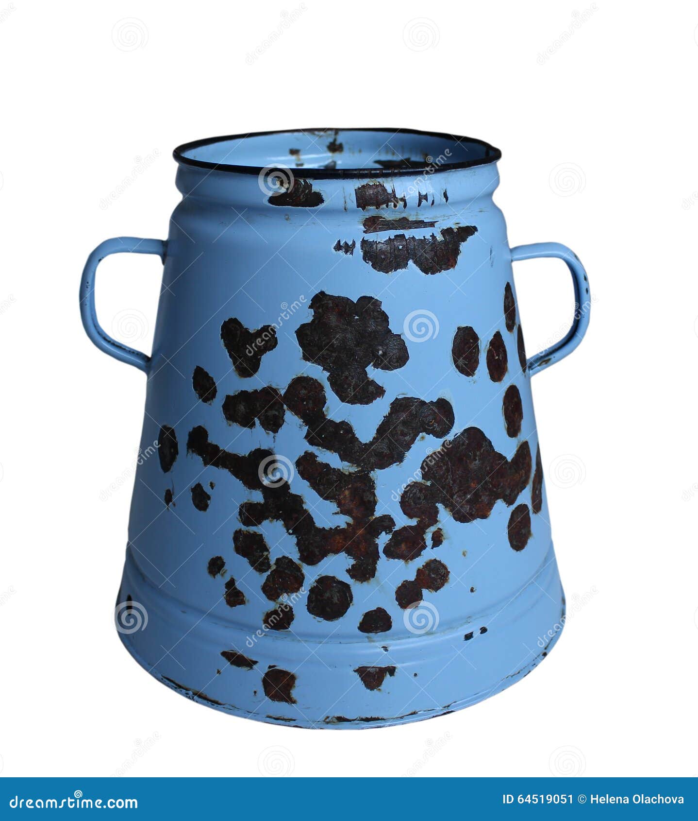 Old Rusty Pot Isolated on White Background Stock Image - Image of dirty ...