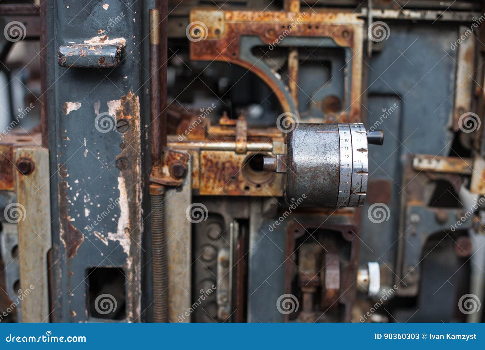 Old Rusty Printing Machine Complex Mechanism of Metal Stock Image ...