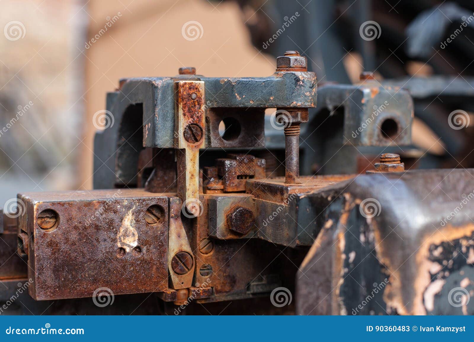 Old Rusty Printing Machine Complex Mechanism of Metal Stock Image ...