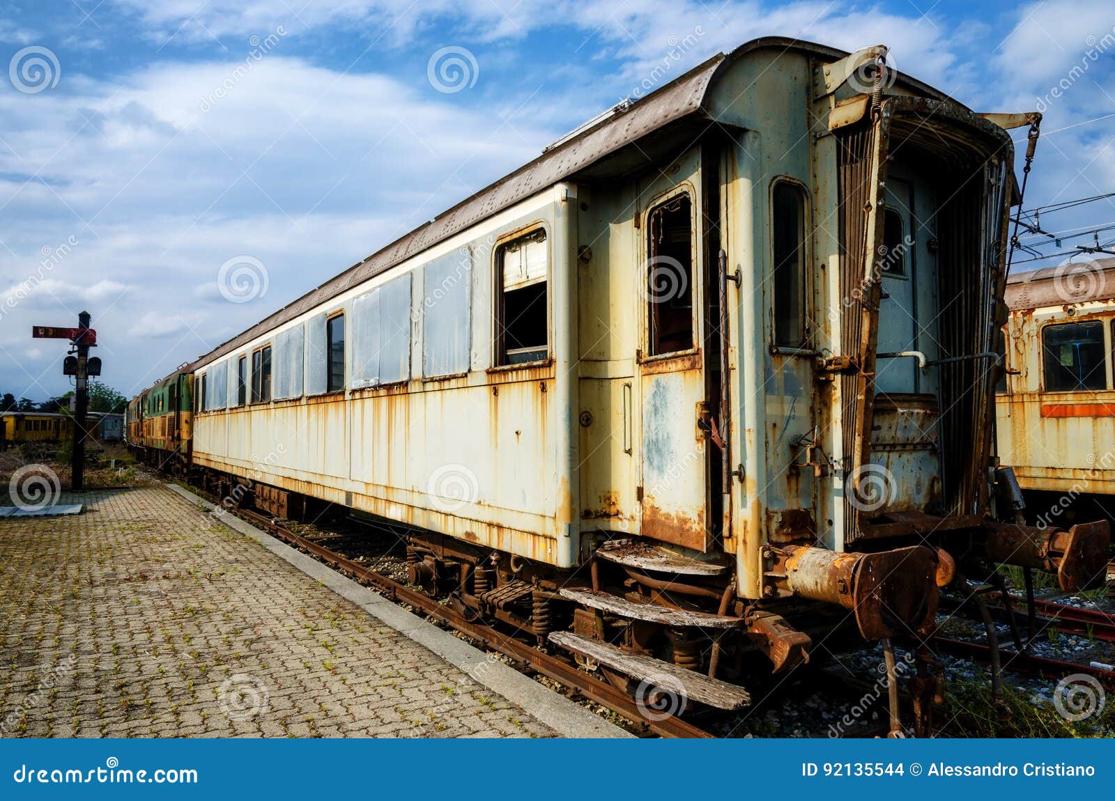 Old Rusty Railcars and Trains Stock Photo - Image of convoy, platform ...