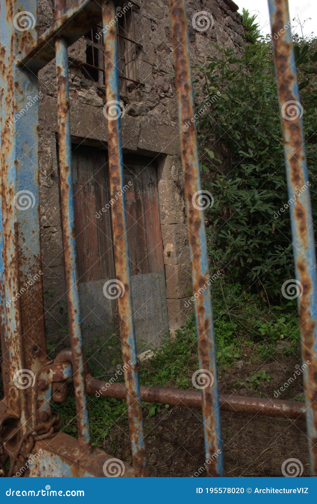 Old Rusty Railing in Damaged Building Stock Photo - Image of vintage ...