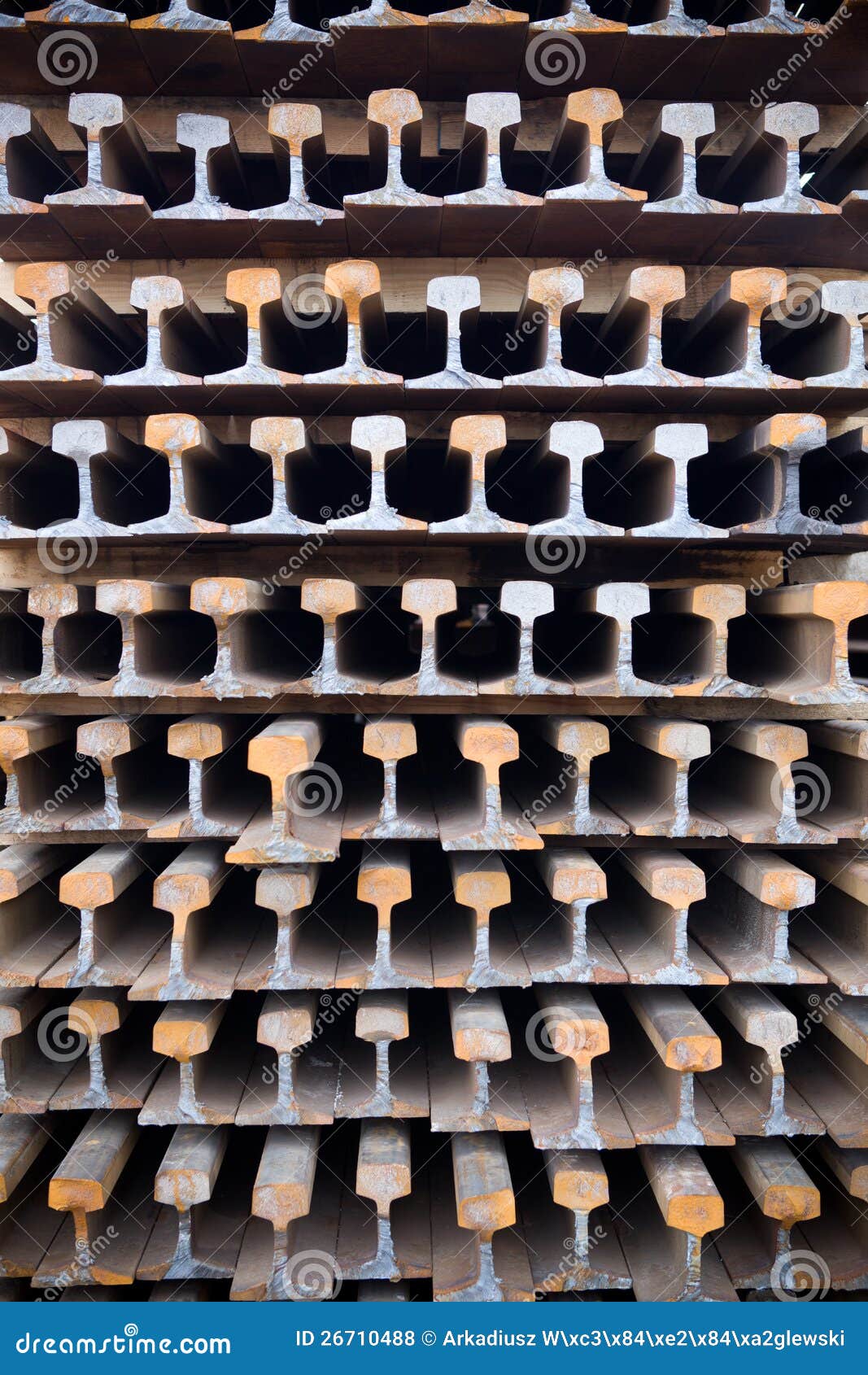 Rusty Rails. Terrible Smell Rotten Old Ties With Phenol Asphalt Paint ...