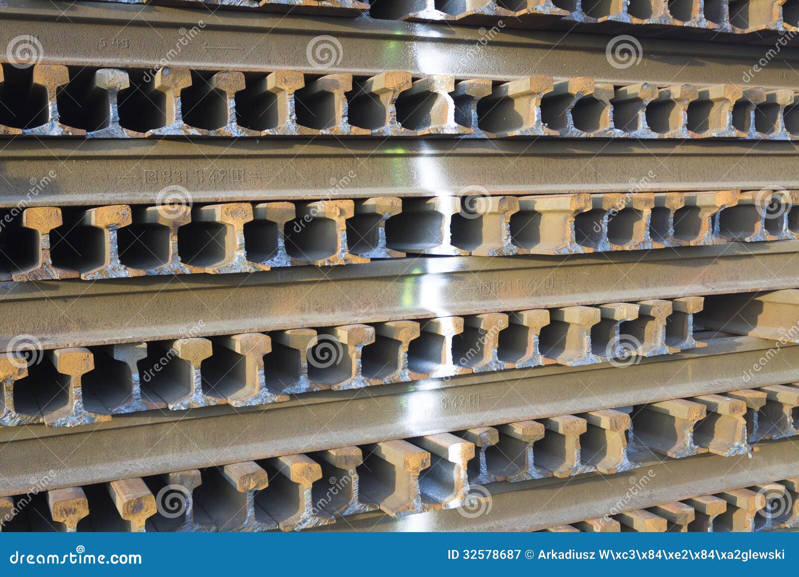 Rusty Rails. Terrible Smell Rotten Old Ties With Phenol Asphalt Paint ...