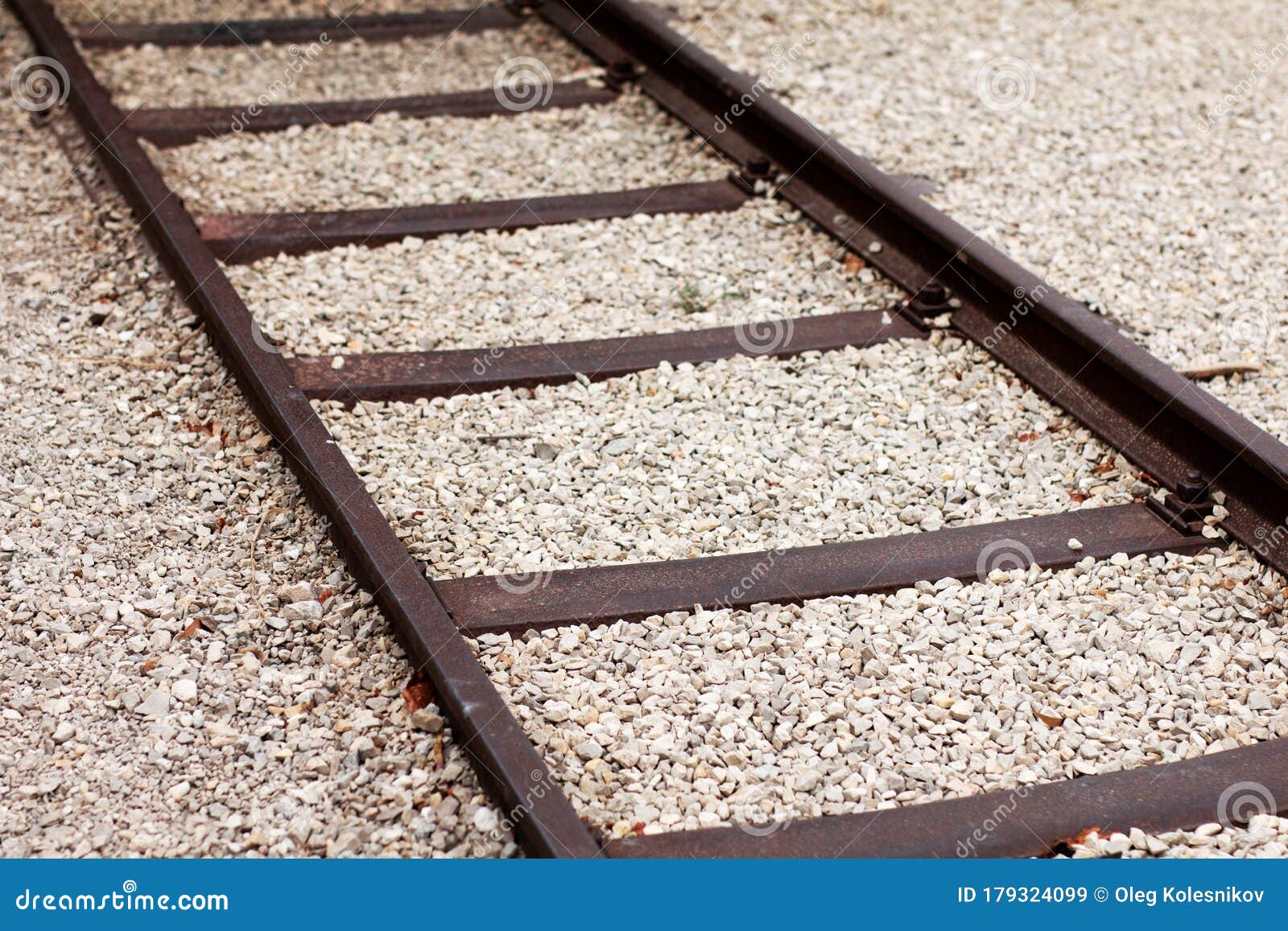 Old rusty rails to nowhere stock image. Image of gravel - 179324099