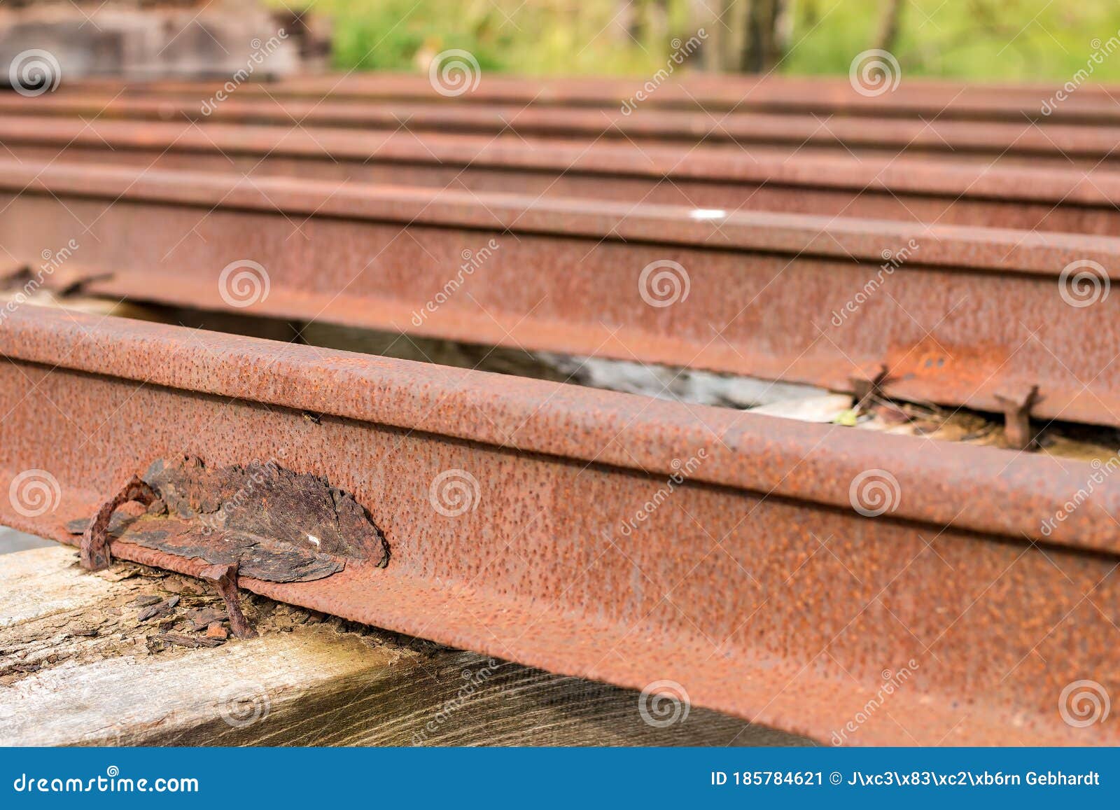 Old, Rusty Rails for Trains Stock Image - Image of trade, iron: 185784621