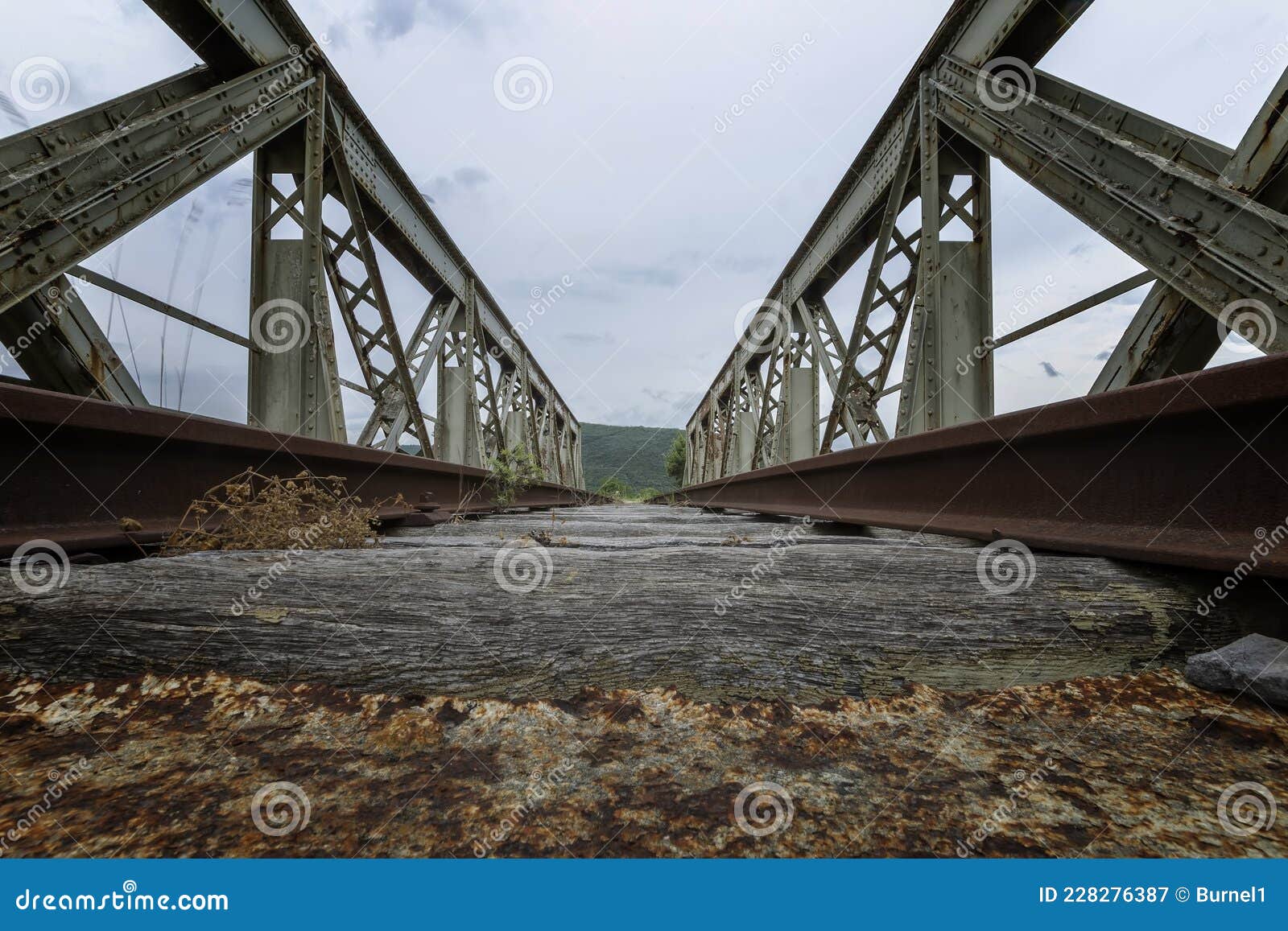 Old rusty railway bridge stock image. Image of iron - 228276387