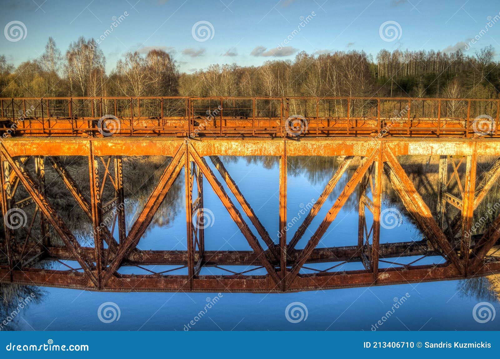 The Old Rusty Railway Bridge in Mazeikiai, Lithuania Stock Photo ...